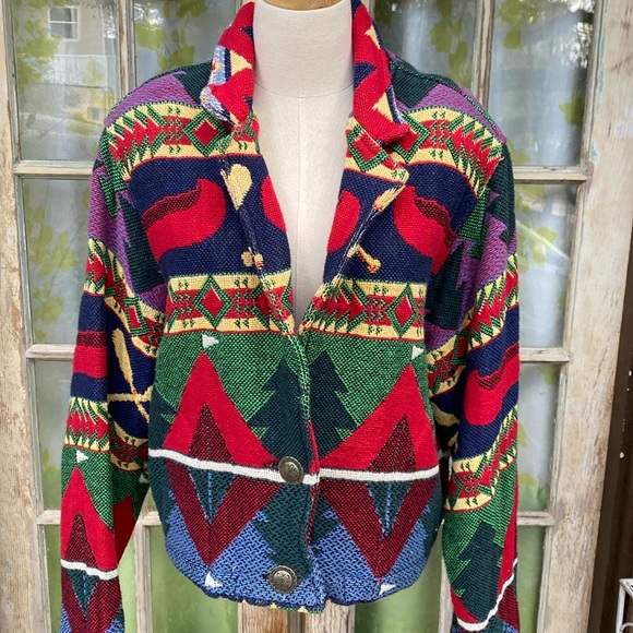 Vintage | Jackets & Coats | Vintage Painted Pony Colorful Jacket Made ...